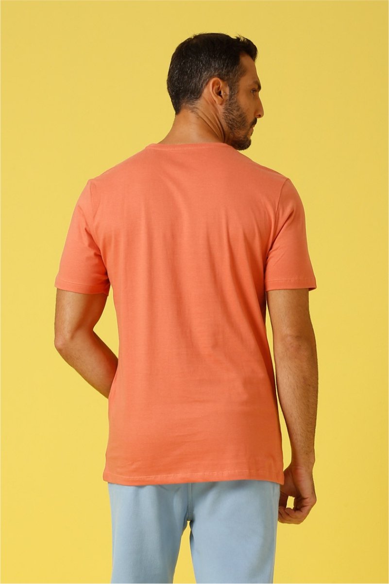 Camiseta Masculina Básica Meia Malha Rust