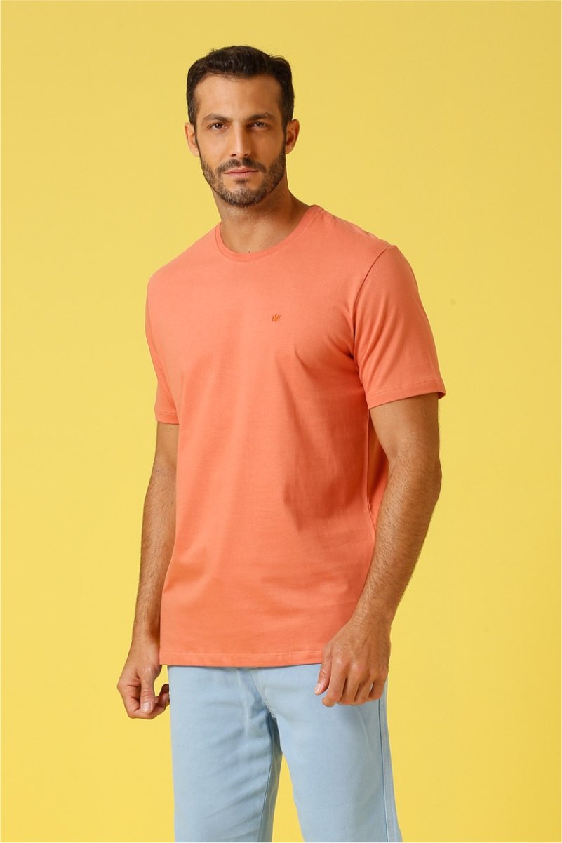 Camiseta Masculina Básica Meia Malha Rust